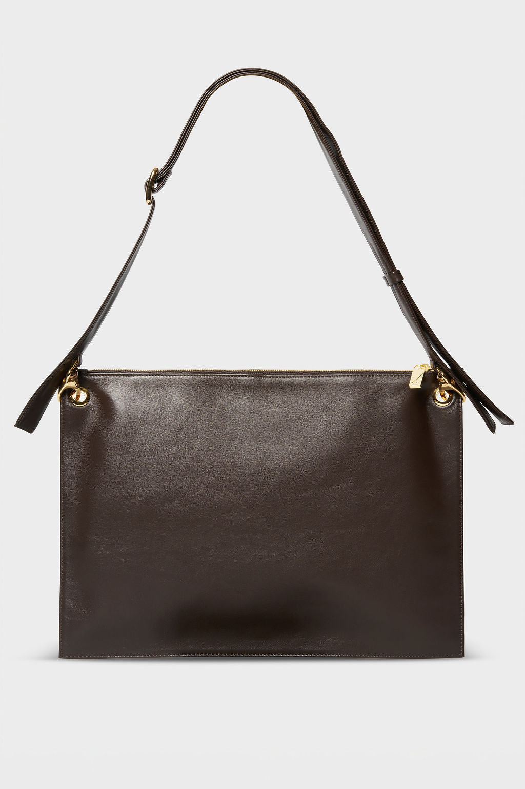 Crossbody Laptop Sleeve in Smooth Dark Brown | Handmade in Australia