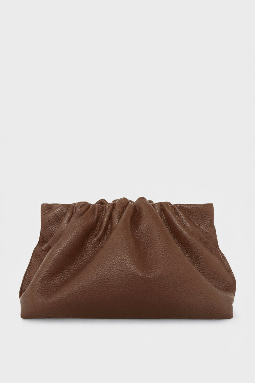 Puffa Clutch Shoulder Bag - Brown | Handmade in Australia