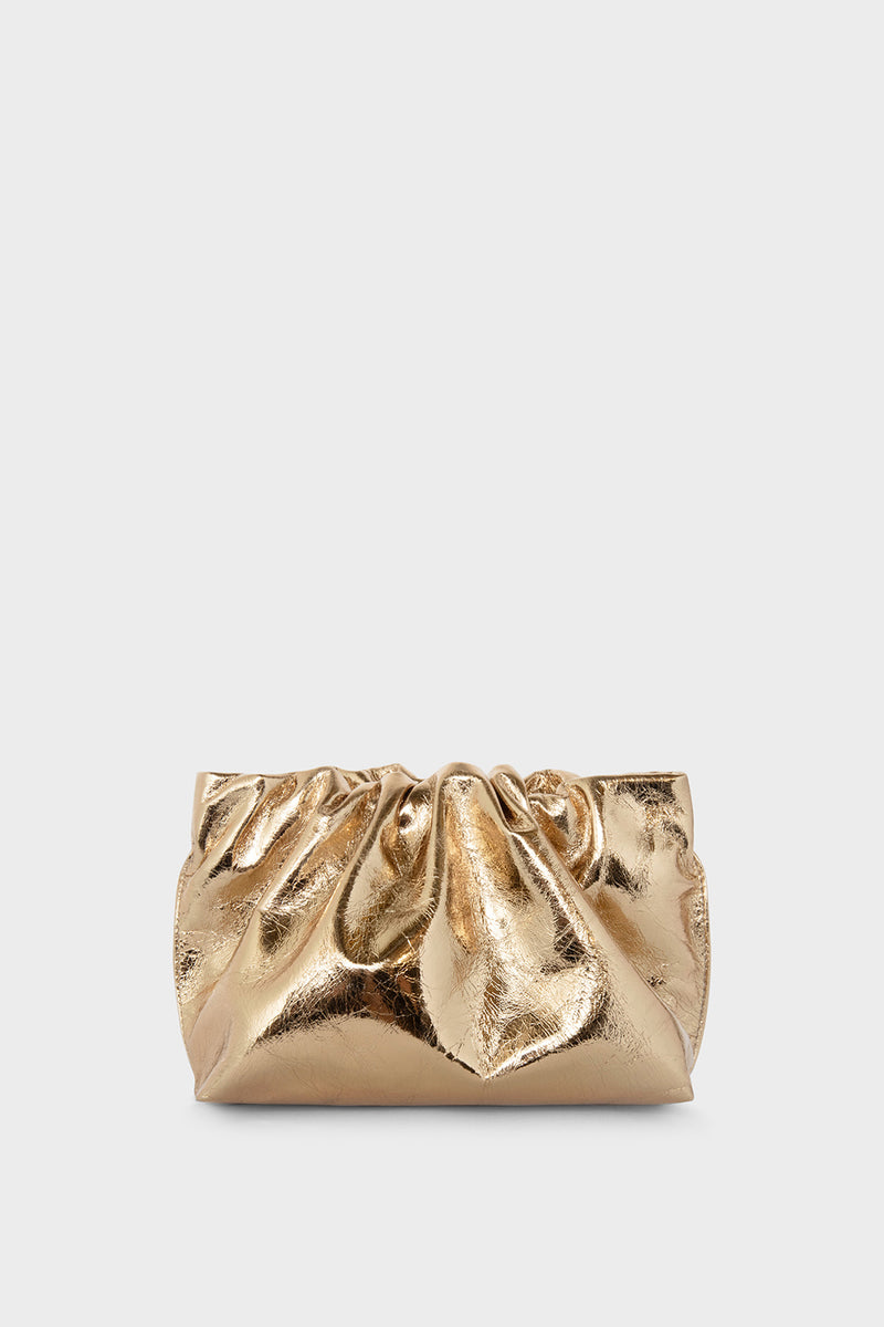 Mini Puffa Metallic Gold Clutch Crossbody Bag | Handmade in Australia