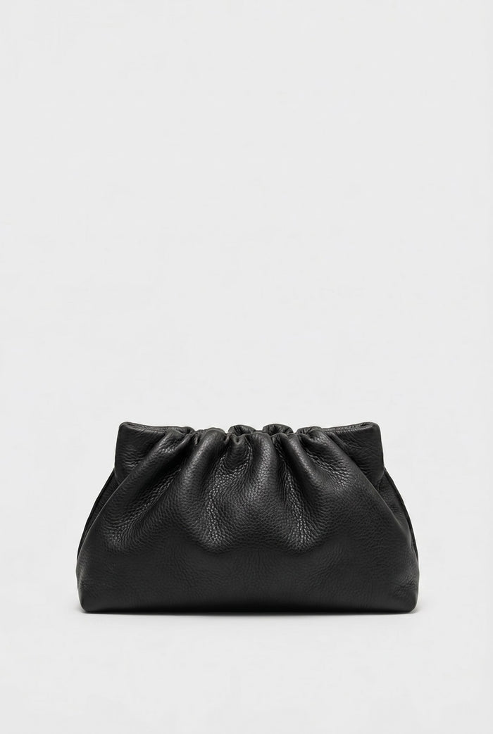 Midi Puffa Clutch Bag - Grain Black | A-ESQUE