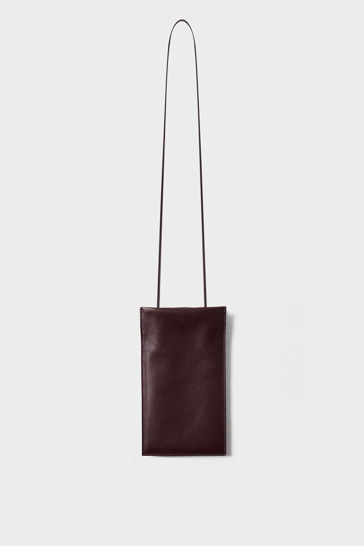 Tall Slim Double Pocket Bag in Smooth Burgundy | A-ESQUE – A-Esque