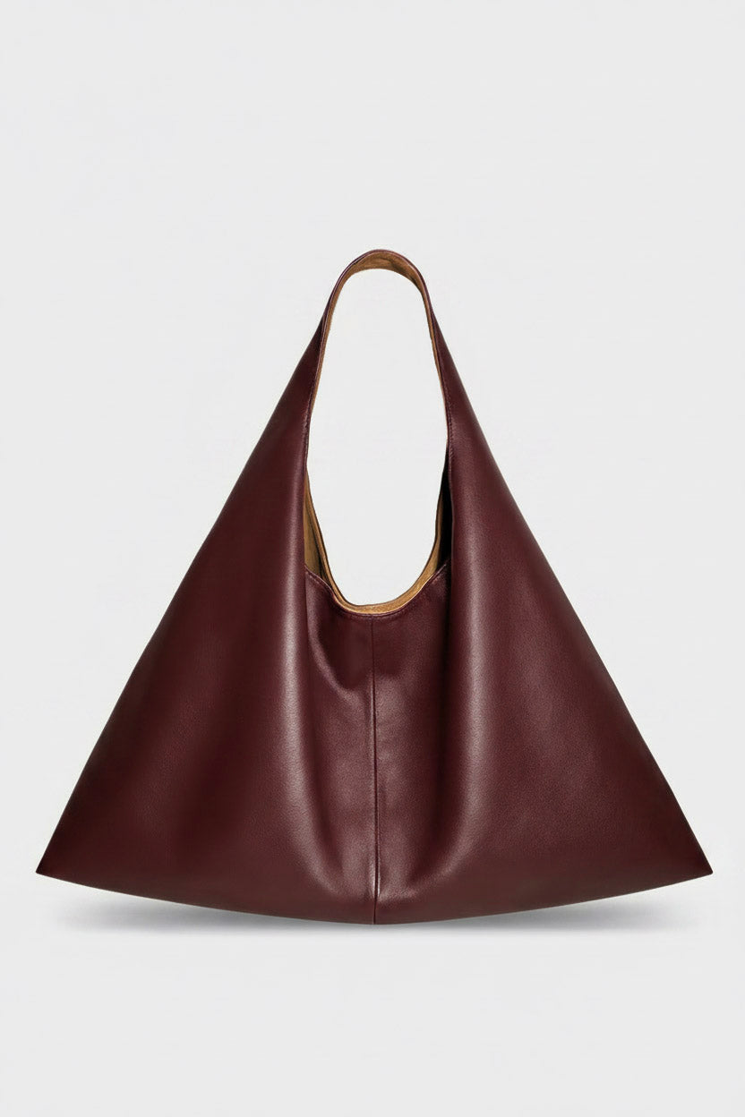 Triangle Sack Bag in Smooth Burgundy | A-ESQUE