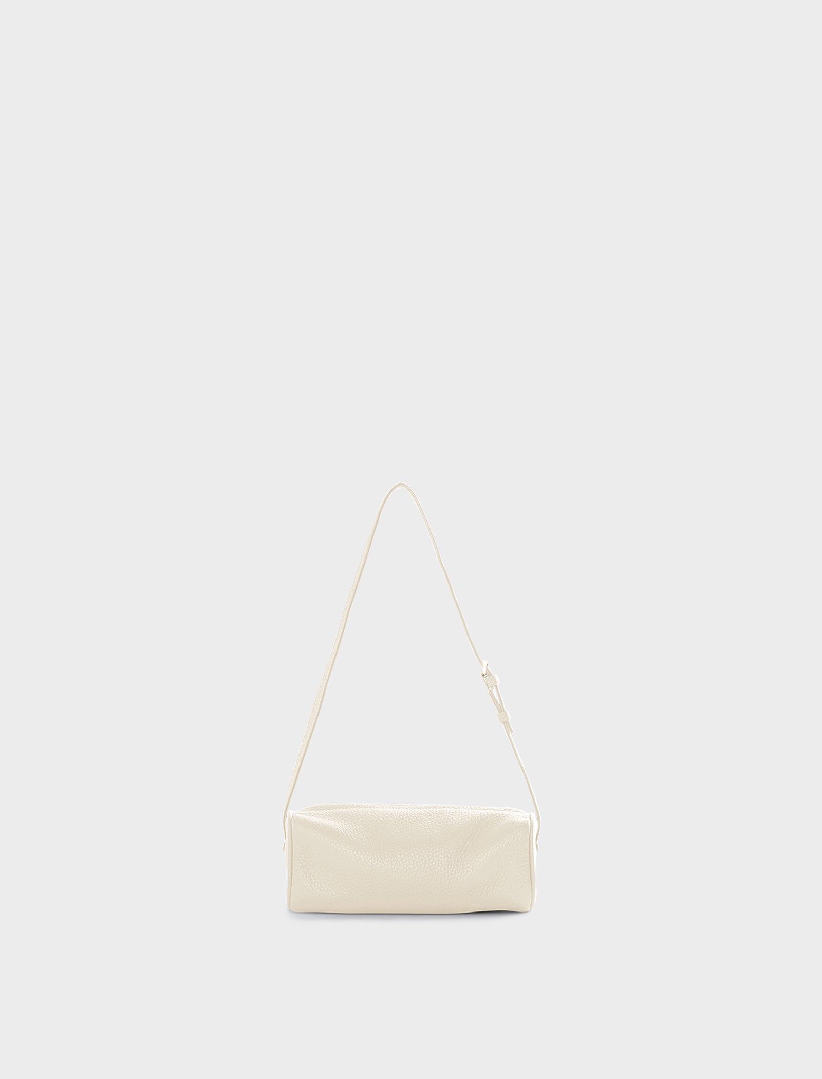Small Barrel Shoulder Bag - Grain White Wash | A-ESQUE